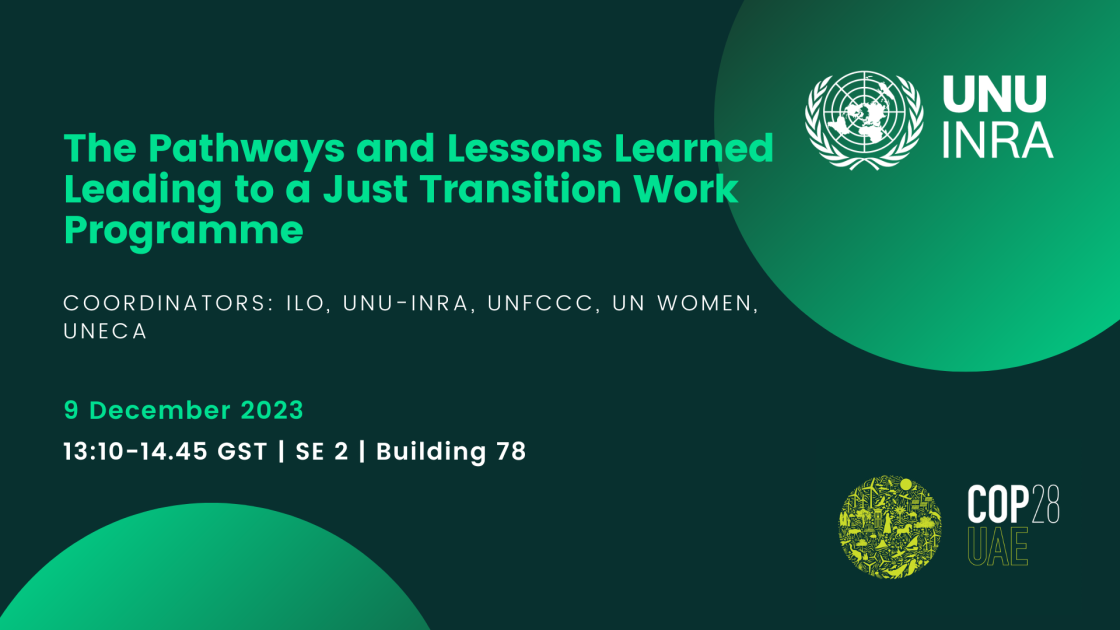 UNU-INRA side event at COP28: The Pathways and Lessons Learned Leading ...