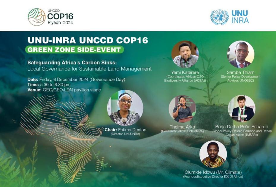 UNCCD COP16: Safeguarding Africa’s Carbon Sinks: Local Governance for ...